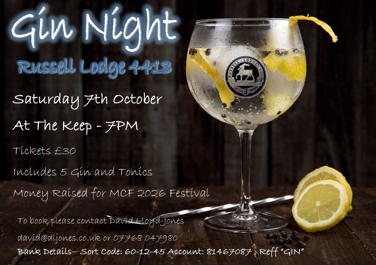Russell Lodge Gin Night – Bedfordshire Freemasons